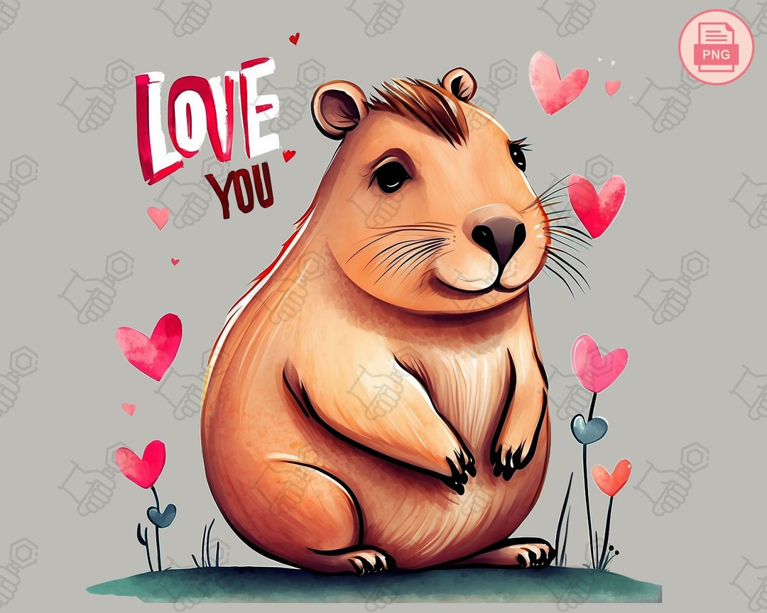 Capy's Chuckle Chamber: Capybara PNG, Valentine PNG Unleashing Waves of ...