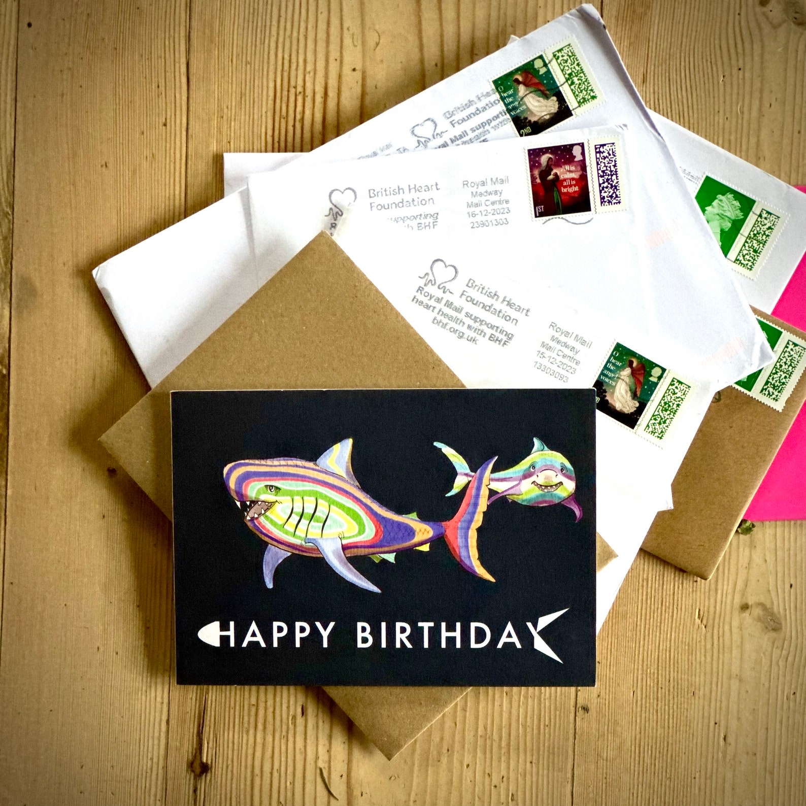 Shark Happy Birthday Card A28 / Cute Shark Card / Ocean Lover Card ...