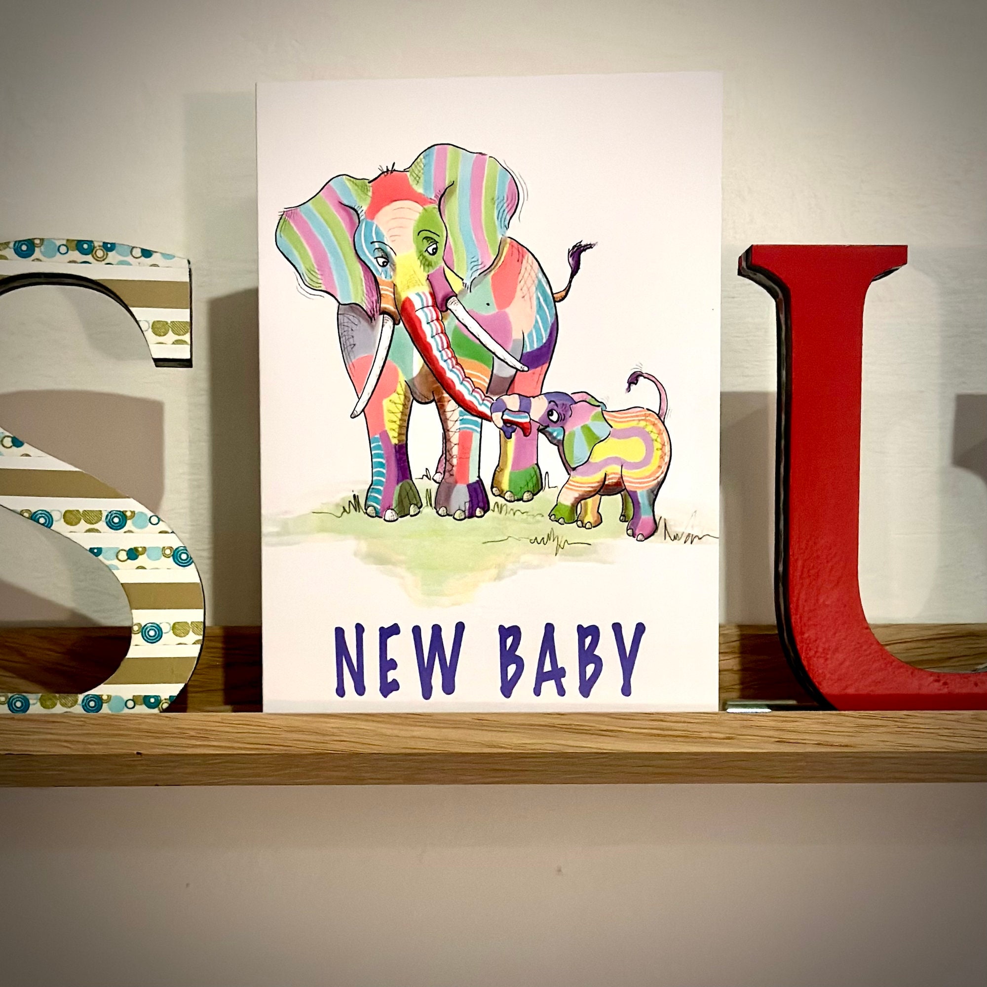 Baby Elephant New Baby Card A34 / Cute Elephant Card/ Cute New Baby ...