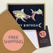 Shark Happy Birthday Card A28 / Cute Shark Card / Ocean Lover Card ...