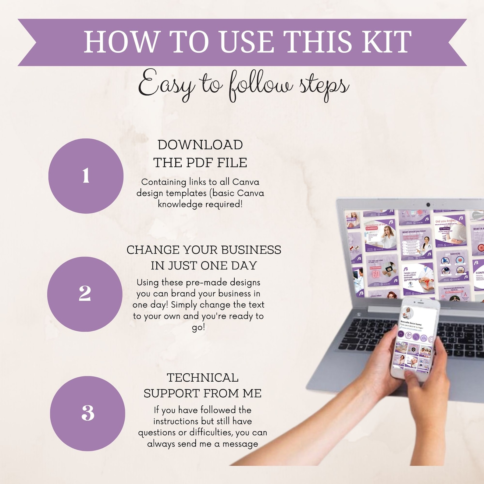 Professional Obstetrics and Gynecology Social Media Kit: Canva ...