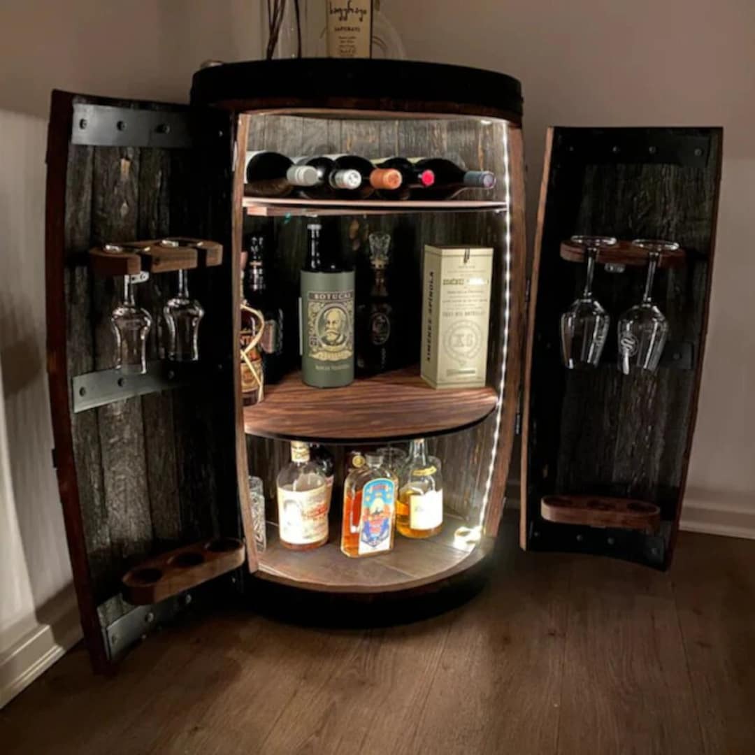 Mini Bar Customize Handmade Bourbon Double Door Full Whiskey Barrel ...