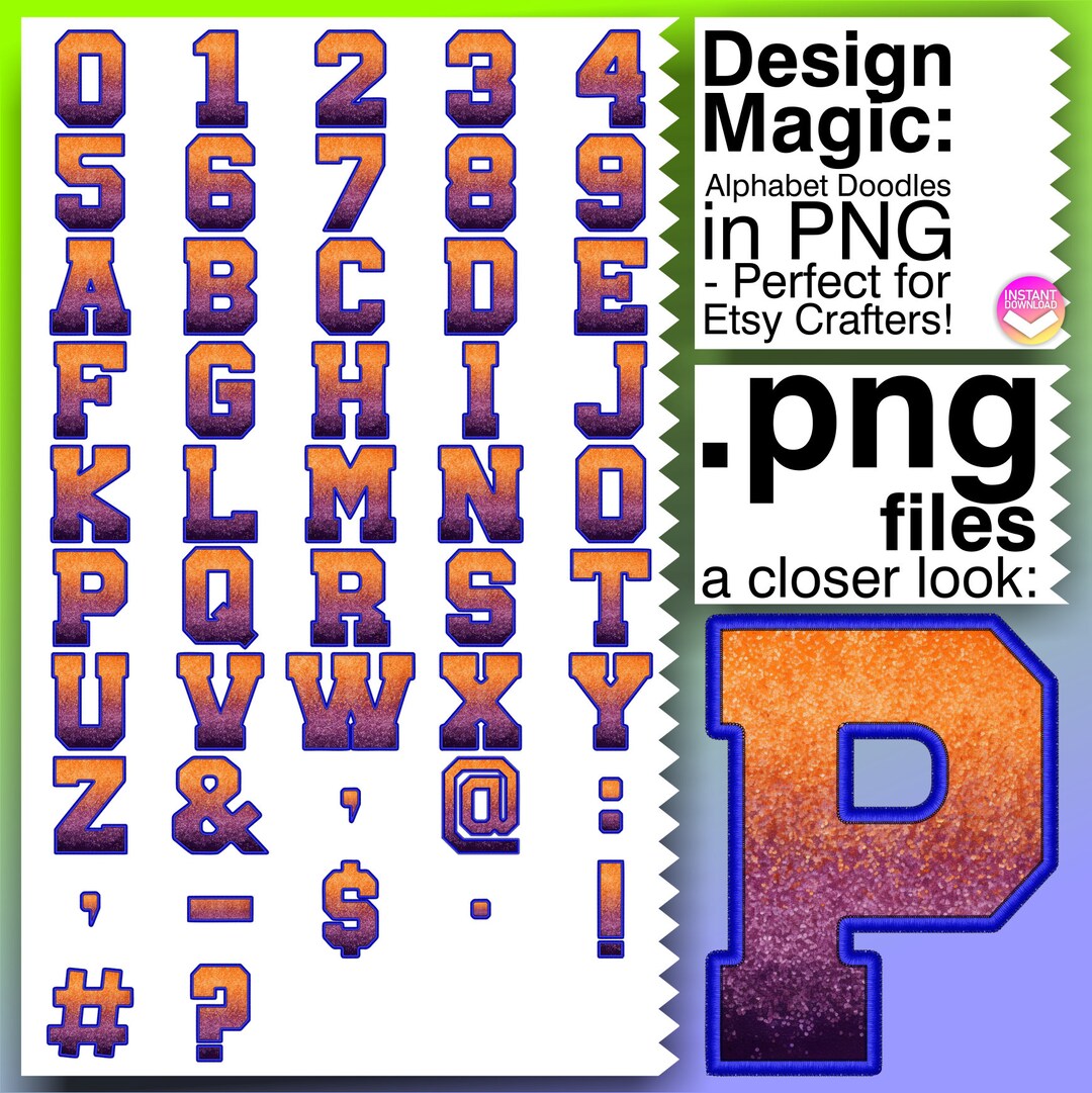 Glitter Embroidery Stitch Letters Alpha Alphabet PNG, Faux Letters ...