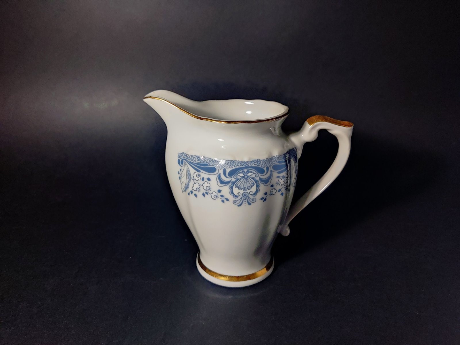 Vintage White Porcelain Tea Set With Blue Patterns, Ornate Ornaments ...