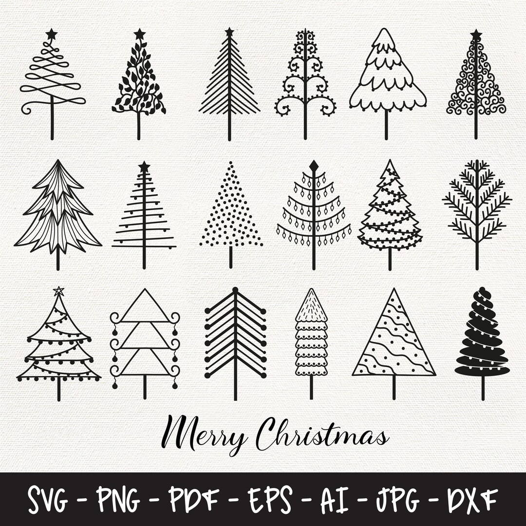 Christmas Tree Svg Bundle, Merry Christmas Svg, Christmas Ornaments Svg ...
