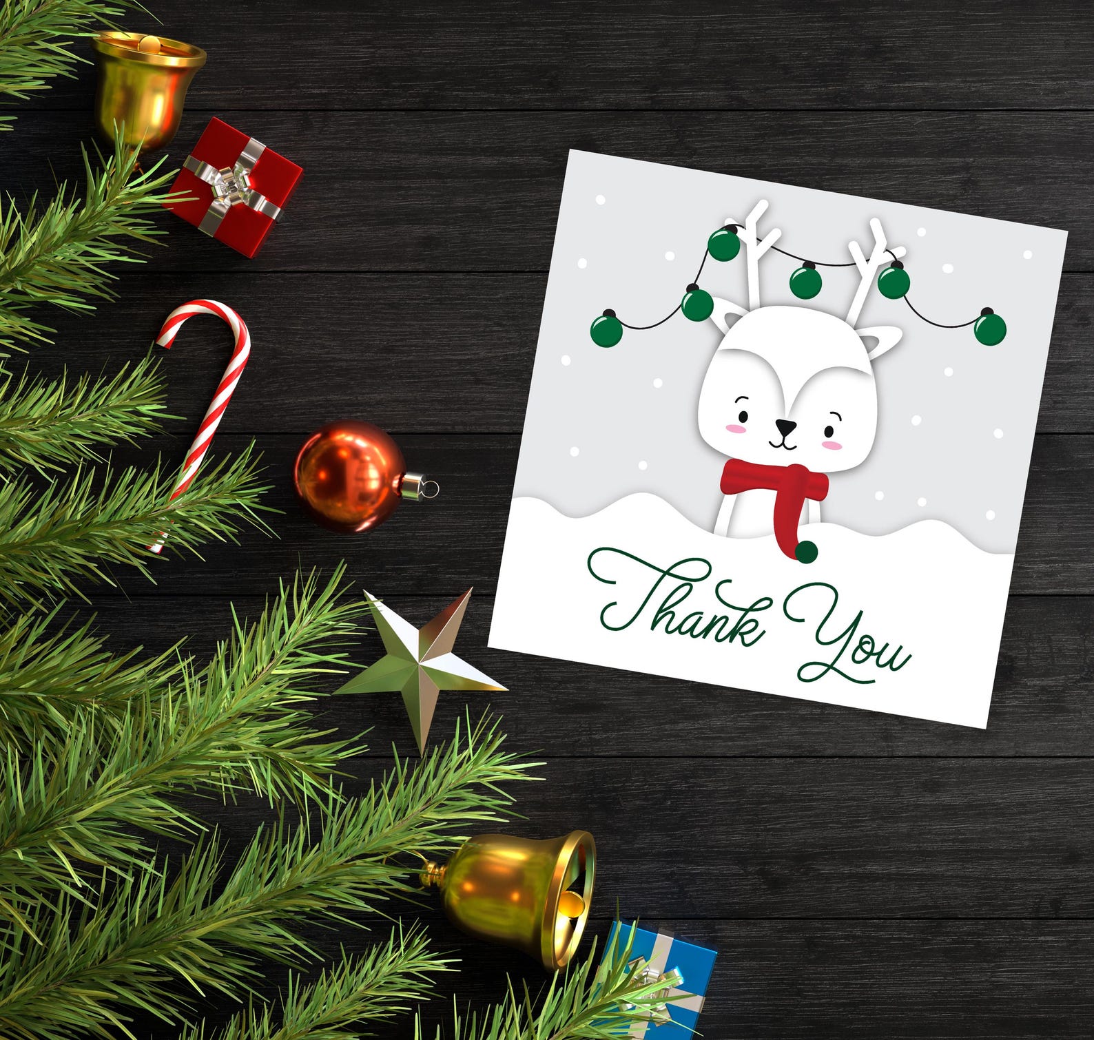 Printable Christmas Gnome Thank You Cards (PDF, PNG, JPG) - Etsy