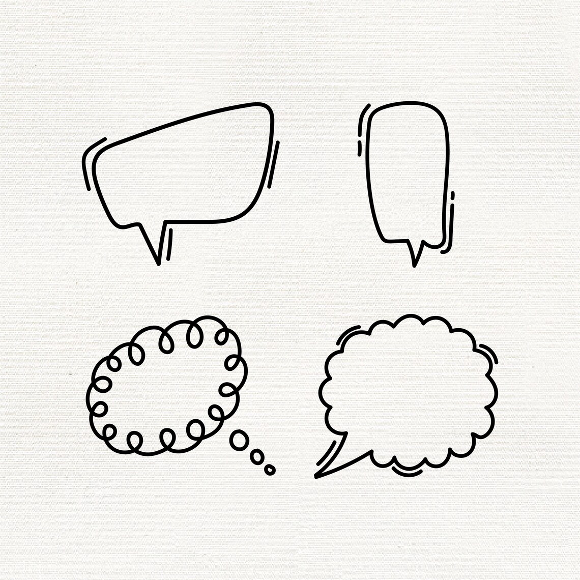 Speech Bubbles SVG Bundle: Cartoon Word Outline (digital Download) - Etsy