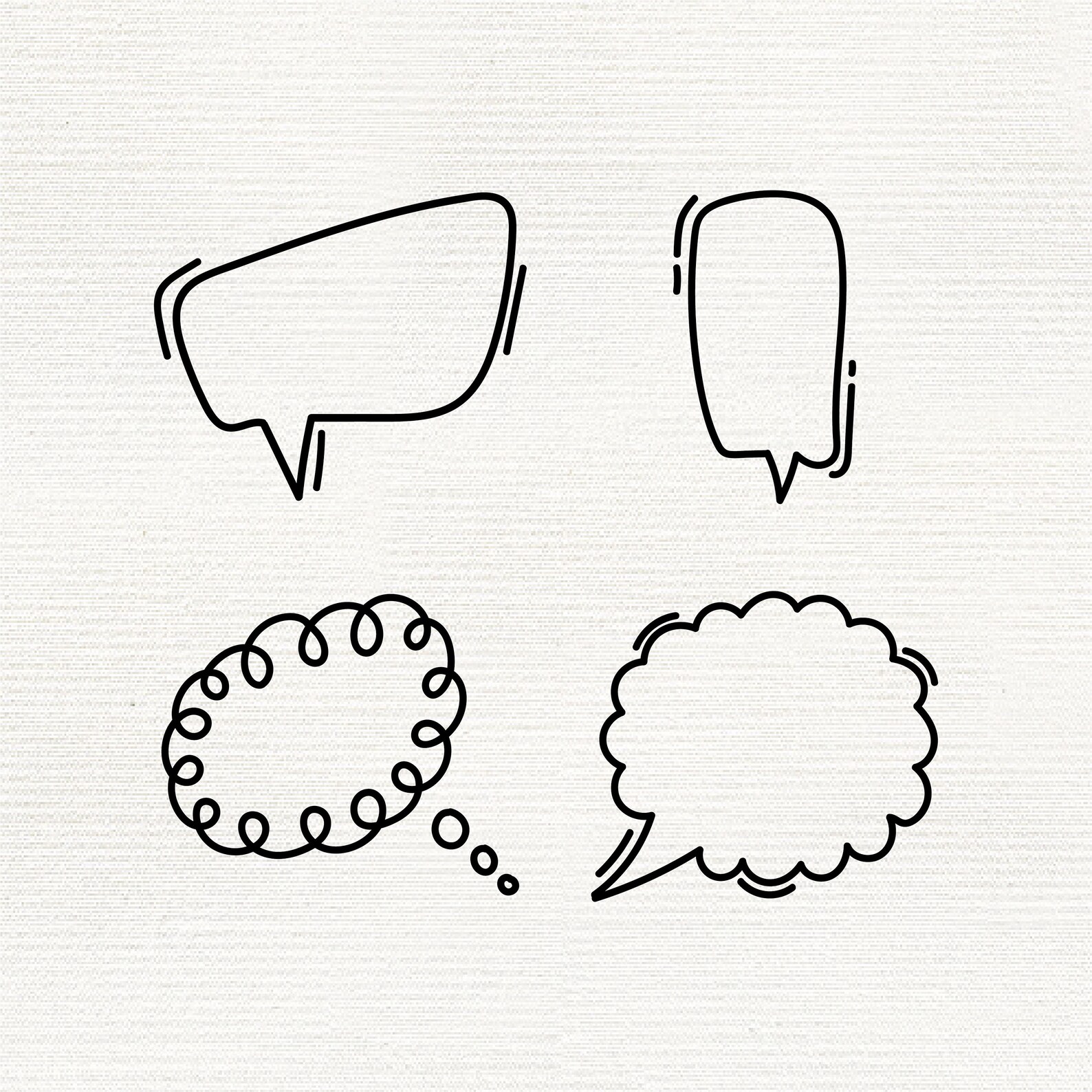 Speech Bubbles Svg Bundle, Word Bubbles, Cartoon Speech, Speech Bubble ...