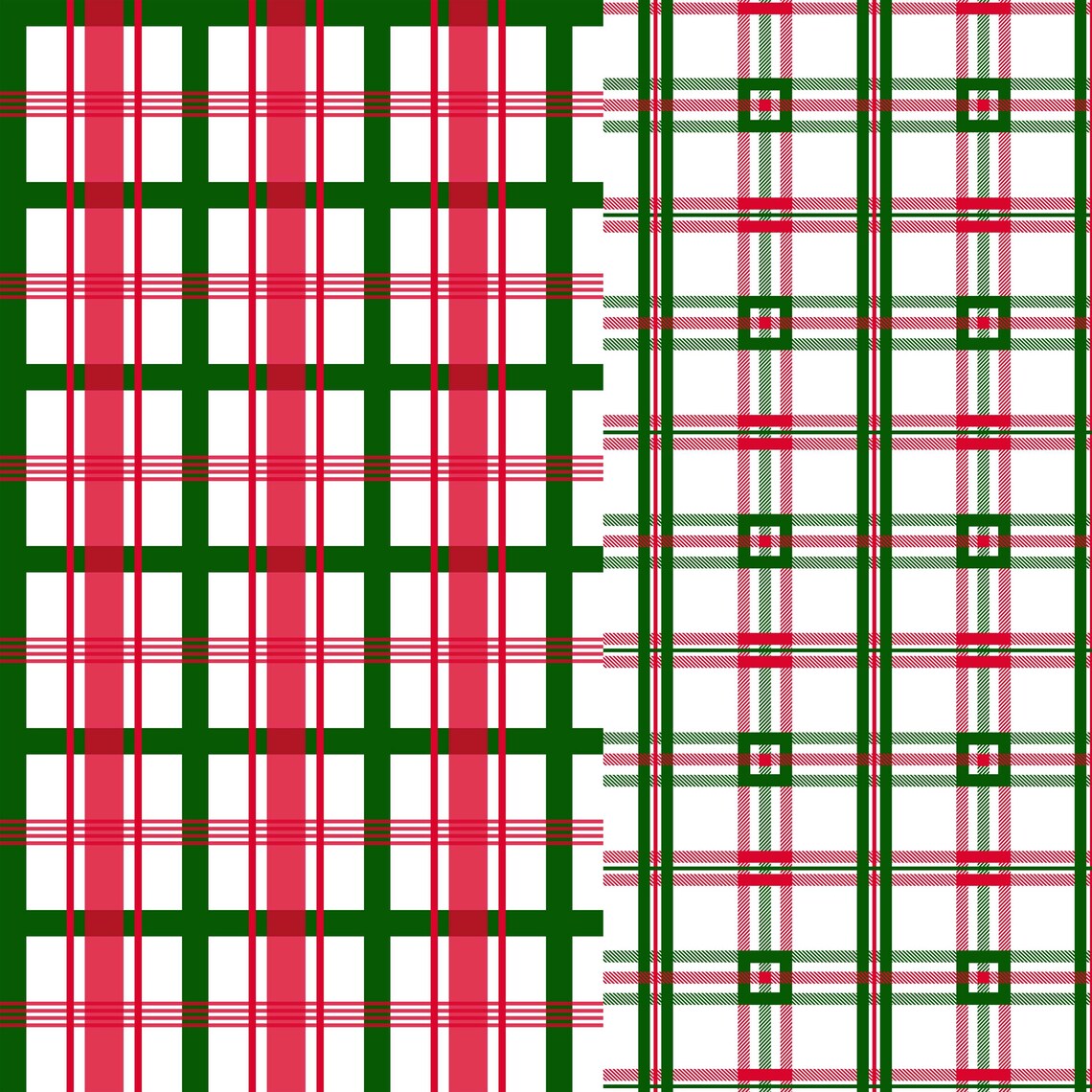 Christmas Plaid Digital Paper: Seamless Holiday Patterns (digital ...