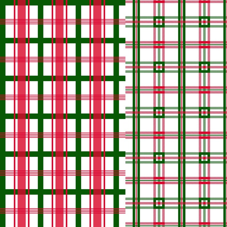 Christmas Plaid Digital Paper: Seamless Holiday Patterns (digital ...