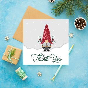 Printable Christmas Gnome Thank You Cards (PDF, PNG, JPG) - Etsy