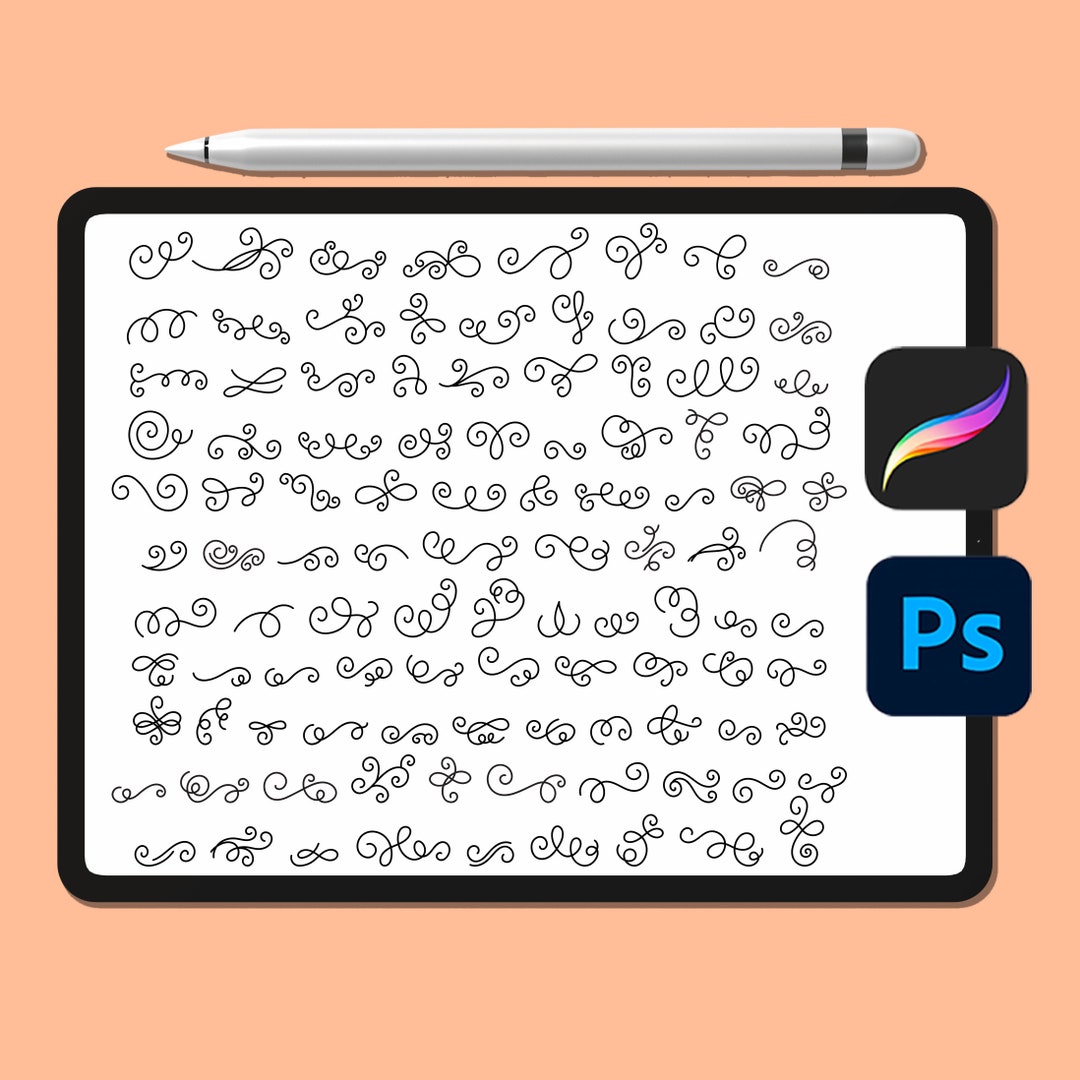 Procreate Text Divider Brushes, PART 2, Dividers Borders Stamps ...