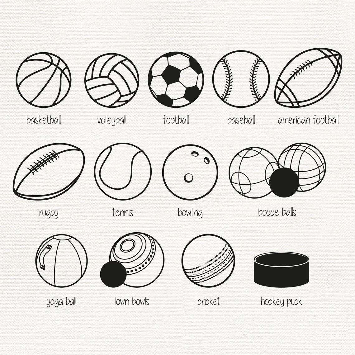 Sports Balls Bundle Svg, Basketball Svg, Volleyball Svg, Football Svg ...
