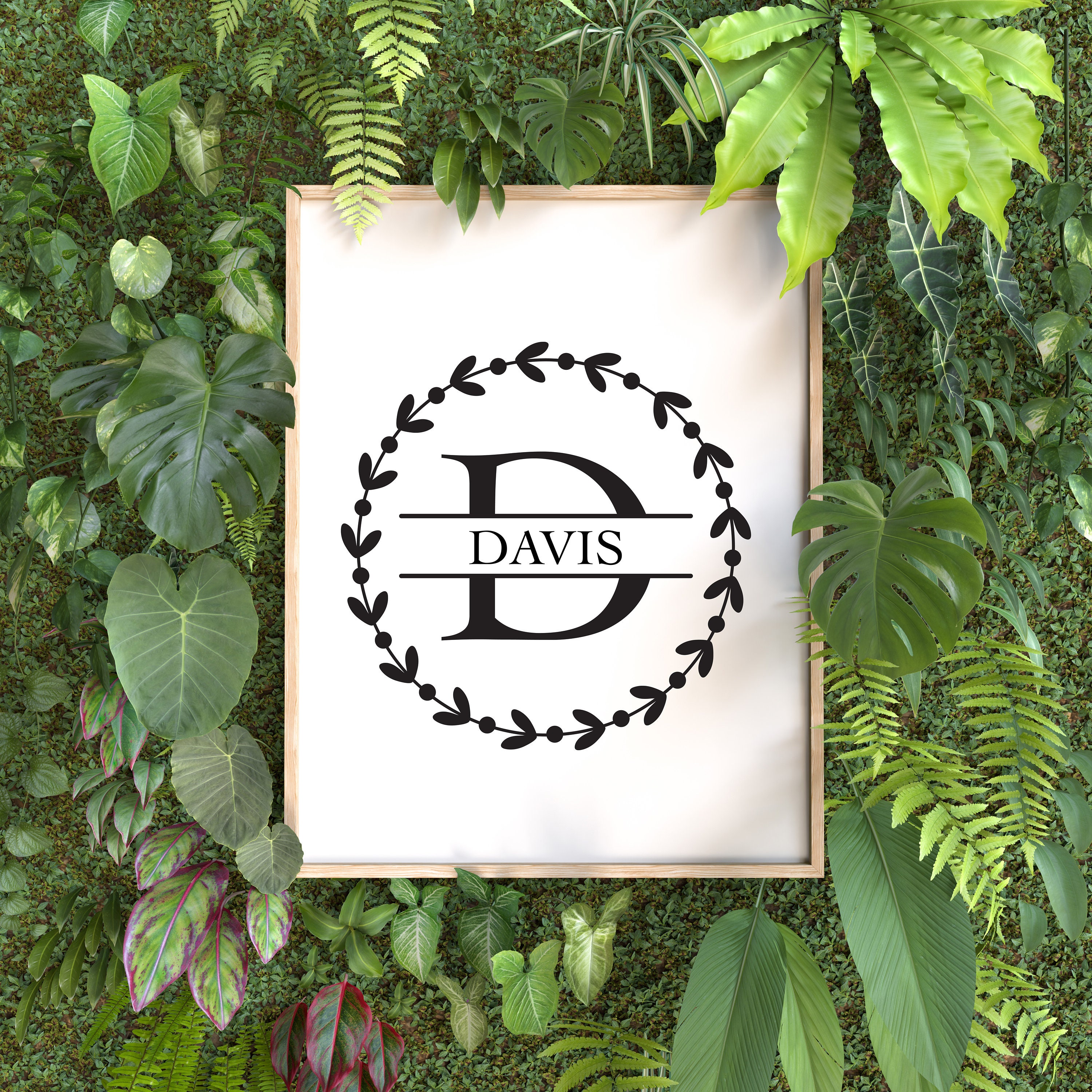 Name Wreath Svg Bundle Wreath Bundle Svg Split Monogram Svg - Etsy