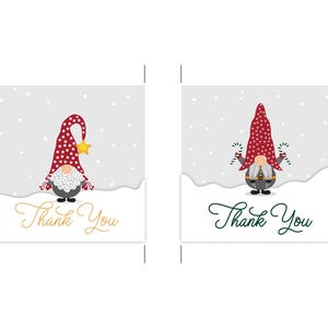 Printable Christmas Gnome Thank You Cards (PDF, PNG, JPG) - Etsy