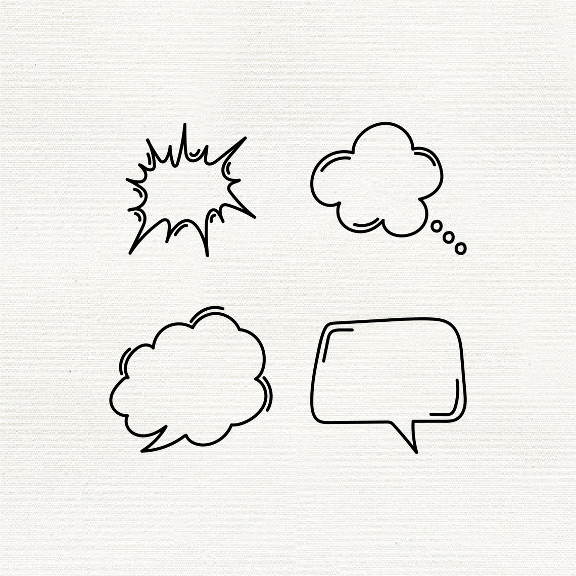 Speech Bubbles Svg Bundle, Word Bubbles, Cartoon Speech, Speech Bubble ...