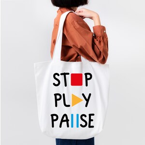 Play Stop Pause Buttons SVG: T-shirt Design, Cricut Files (digital ...