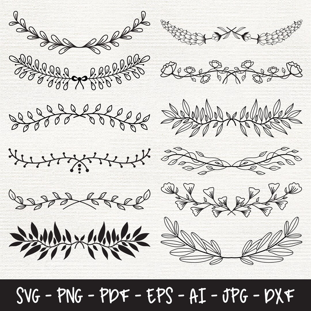 Dividers SVG Bundle, PART3, Decorative Text Dividers Svg, Flowers ...