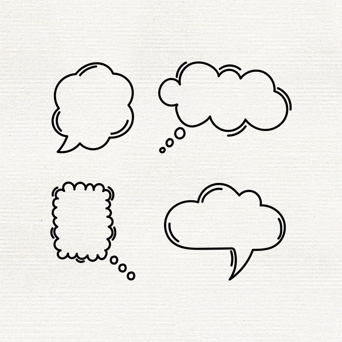 Speech Bubbles SVG Bundle: Cartoon Word Outline (digital Download) - Etsy