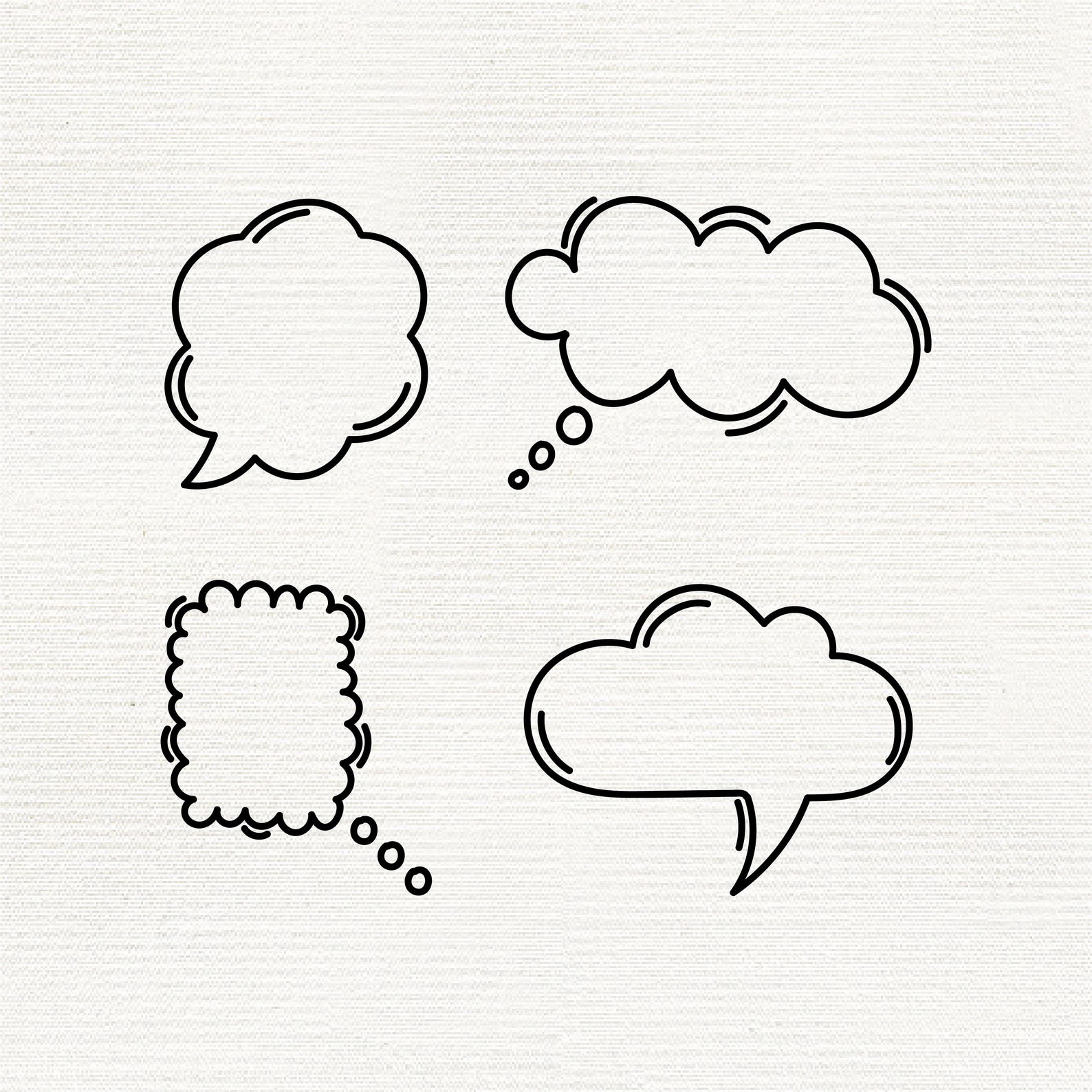 Speech Bubbles Svg Bundle, Word Bubbles, Cartoon Speech, Speech Bubble ...