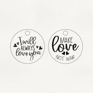 Round Keychain Svg Bundle, Valentines Day Keychain Svg, Love Svg, Love ...