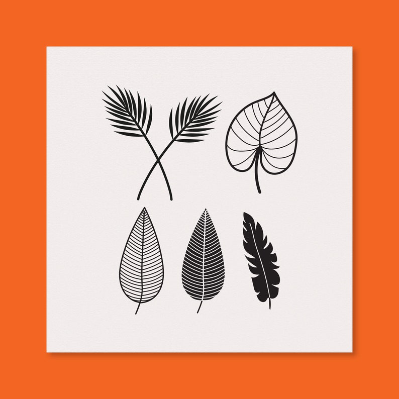 Tropical Leaves Procreate Brushes Bundle, Photoshop Brushes, ABR Stamps ...