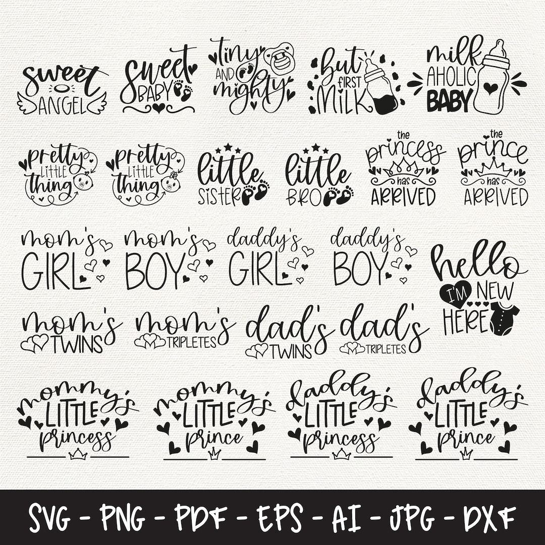 Baby SVG Bundle, Designs for Baby Clothes, Baby Onesie Svg, Newborn Svg ...