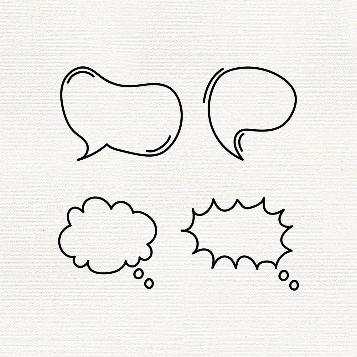 Speech Bubbles SVG Bundle: Cartoon Word Outline (digital Download) - Etsy