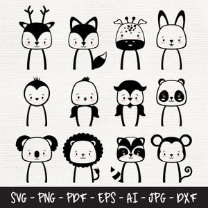 Animal Svg Bundle, Animal Svg, Doodle Svg, Cute Animal Svg, Animal ...