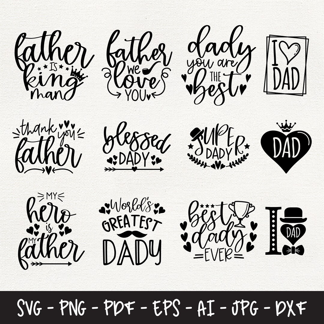 Father Svg Bundle Part 1, Dady Svg, Dad Svg, Blessed Dady Svg, Cricut ...
