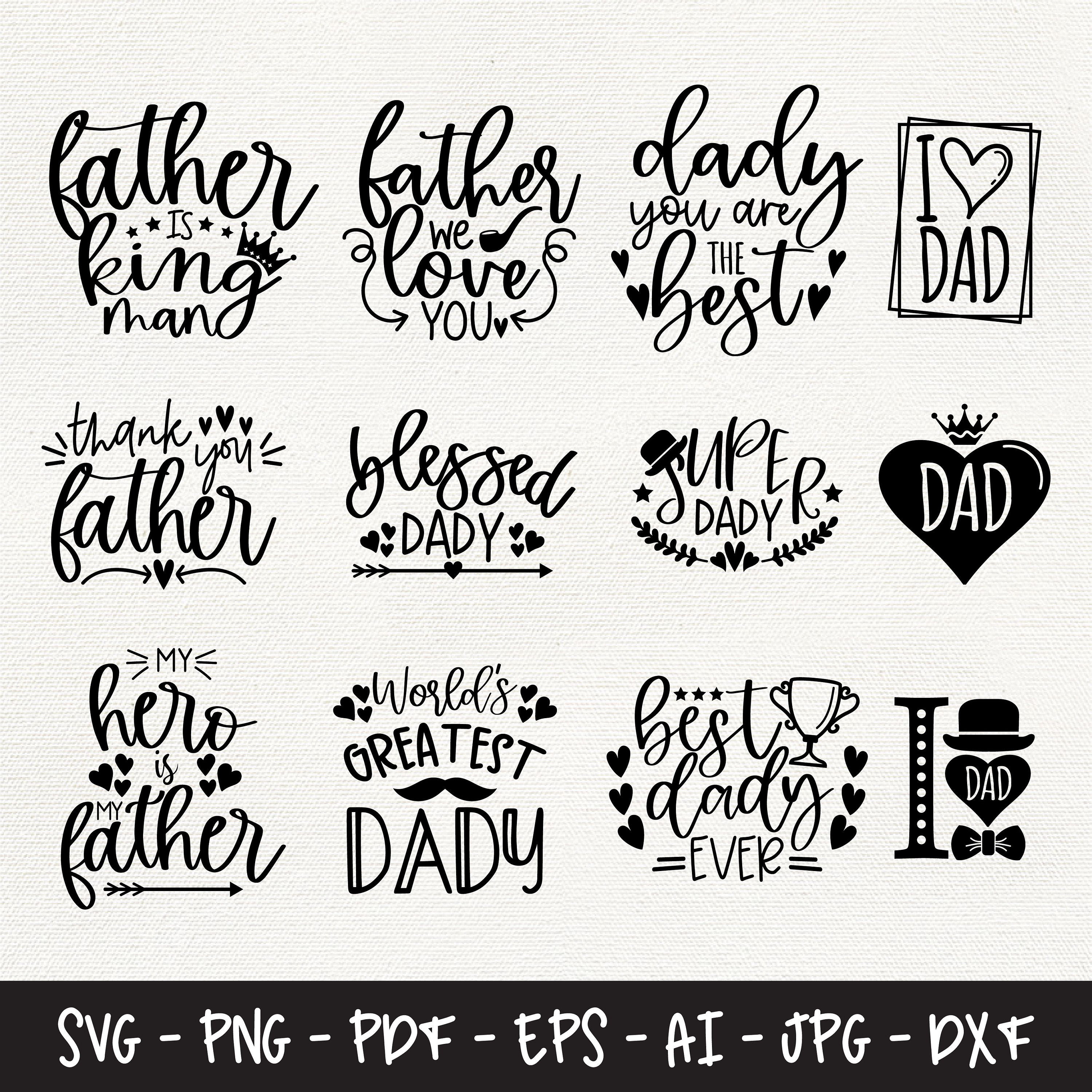 Father Svg Bundle Part 1, Dady Svg, Dad Svg, Blessed Dady Svg, Cricut ...