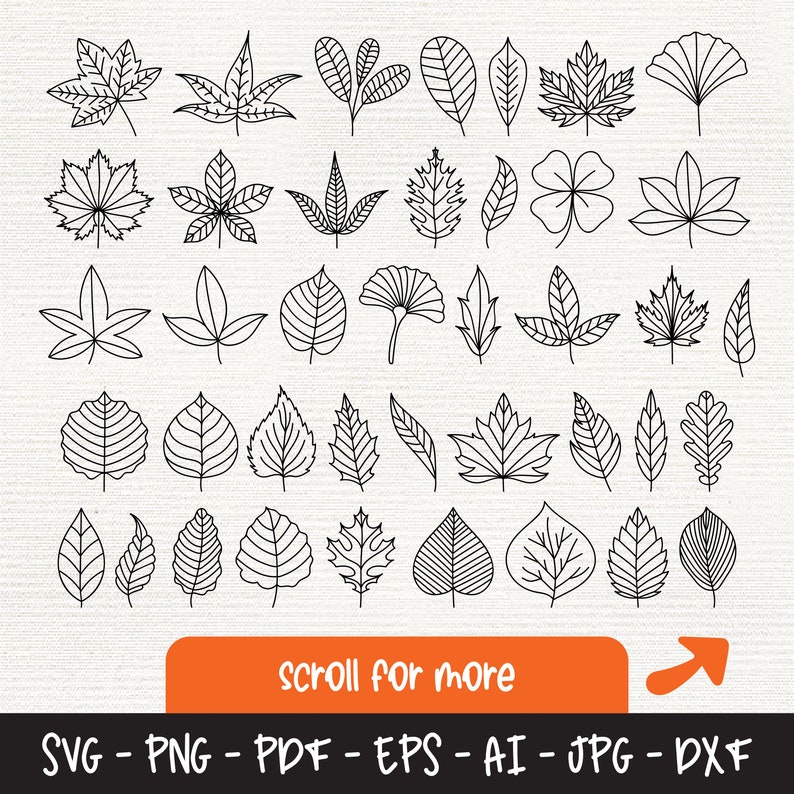 Leaves Svg Bundle Part 2, Leaf Svg, Leaves Clipart, DXF Files for Laser ...
