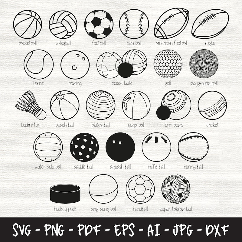Sports Balls Svg - Etsy
