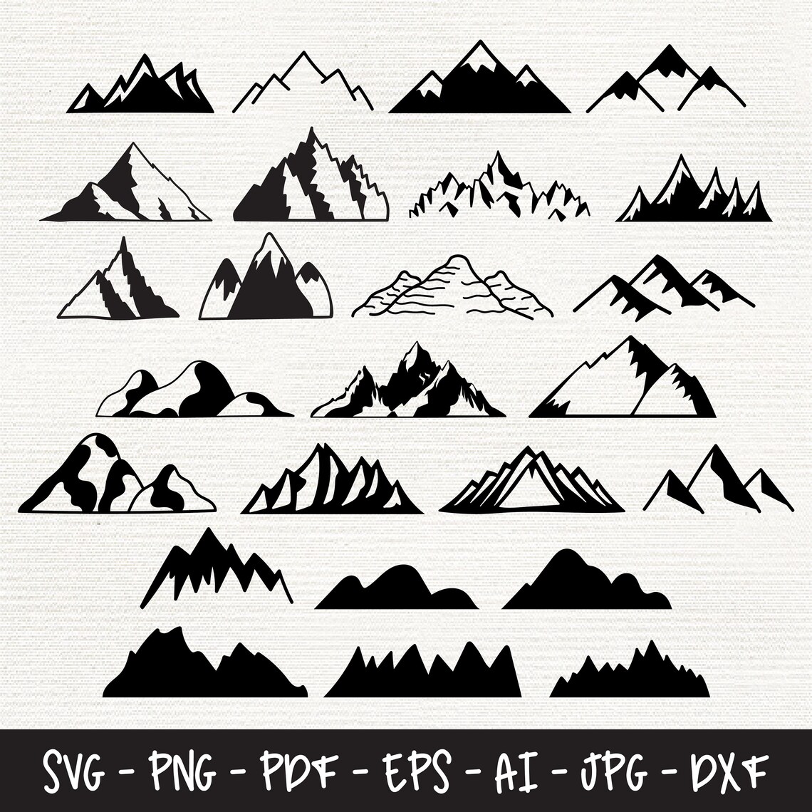 Mountains SVG Bundle, Mountains Vector, Mountains Stickers, DXF Files ...