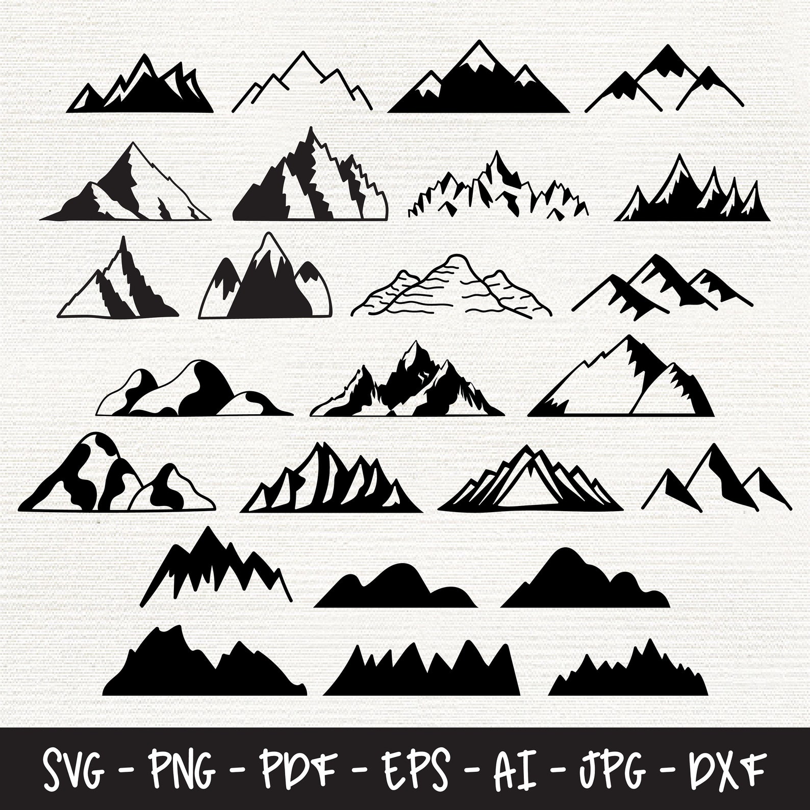 Mountains SVG Bundle, Mountains Vector, Mountains Stickers, DXF Files ...