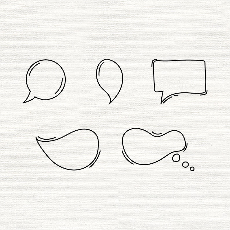 Speech Bubbles SVG Bundle: Cartoon Word Outline (digital Download) - Etsy
