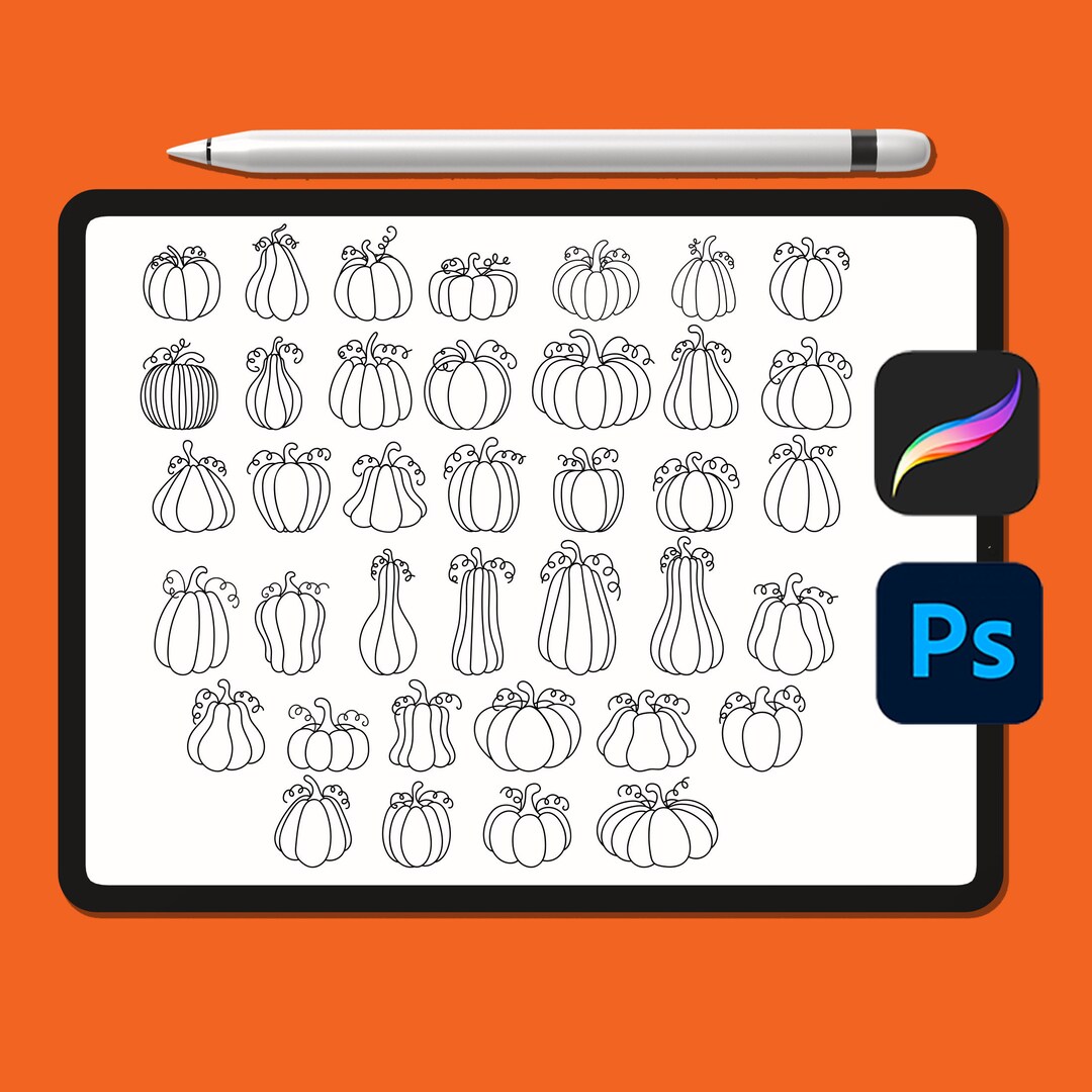 Pumpkin Procreate Brushes Bundle, Photoshop Brushes, Kitchen Brushes ...