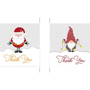 Printable Christmas Gnome Thank You Cards (PDF, PNG, JPG) - Etsy
