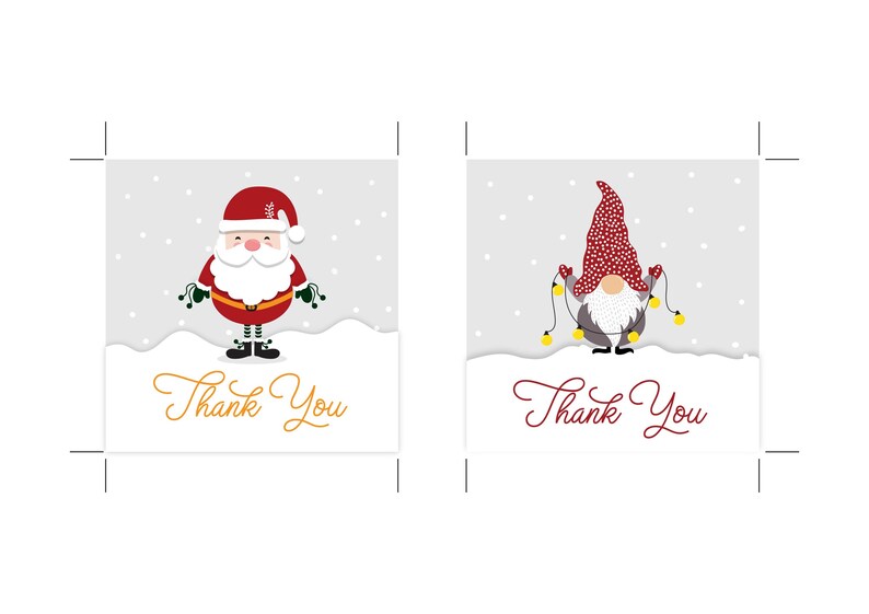 Printable Christmas Gnome Thank You Cards (PDF, PNG, JPG) - Etsy