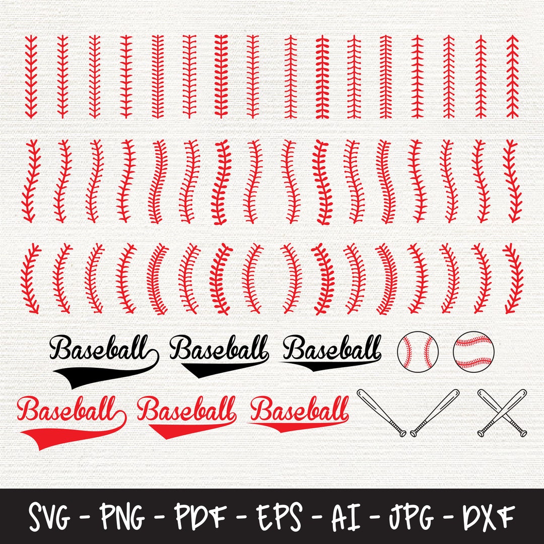Baseball Stitches SVG: Laces Vector Graphics, Cricut Files (digital ...