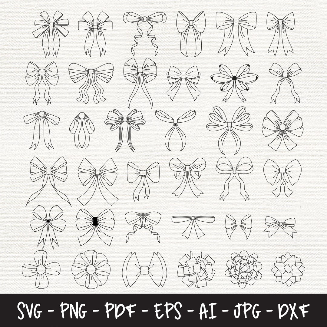Ribbon Bow SVG Bundle: DIY Papercut Templates (digital Download) - Etsy