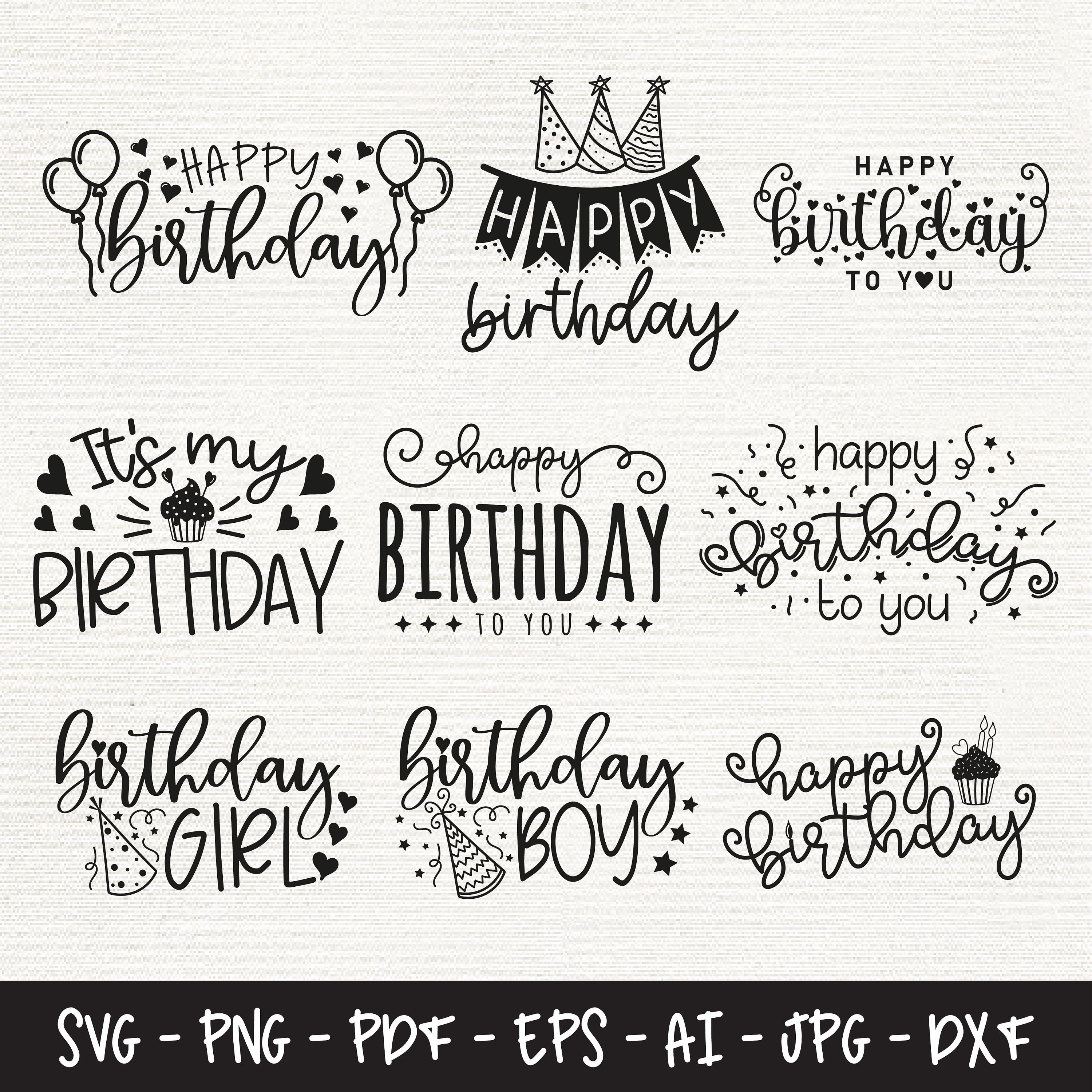 Alles Gute zum Geburtstag svg Bundle, Geburtstag svg, Geburtstagsparty ...