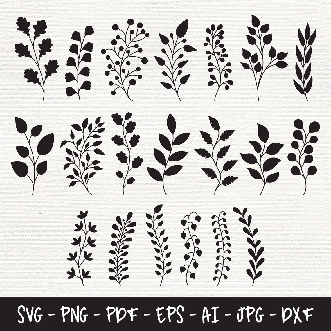 Leaves Svg Bundle Part 1, Leaf Svg, Leaves Clipart, DXF Files for Laser ...