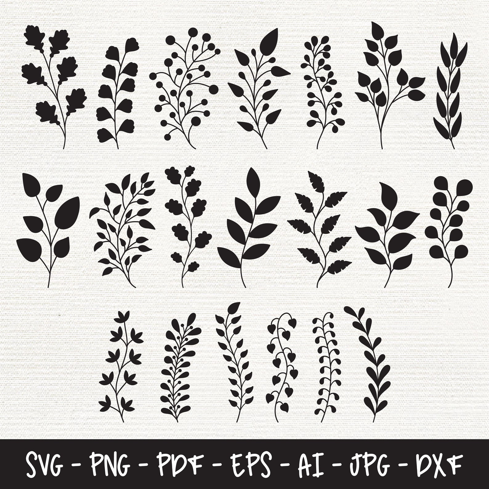 Leaves Svg Bundle Part 1, Leaf Svg, Leaves Clipart, DXF Files for Laser ...