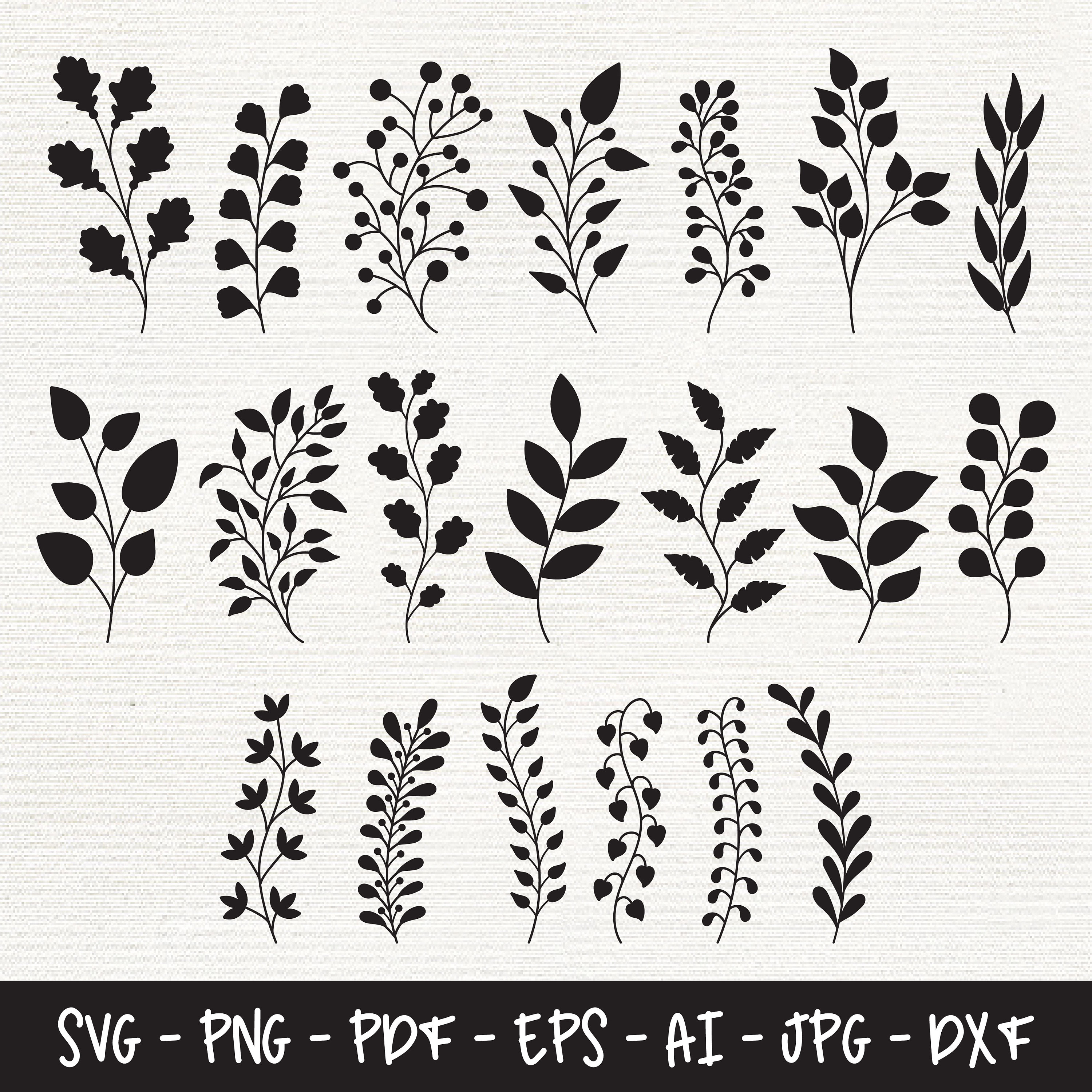 Leaves Svg Bundle Part 1, Leaf Svg, Leaves Clipart, DXF Files for Laser ...