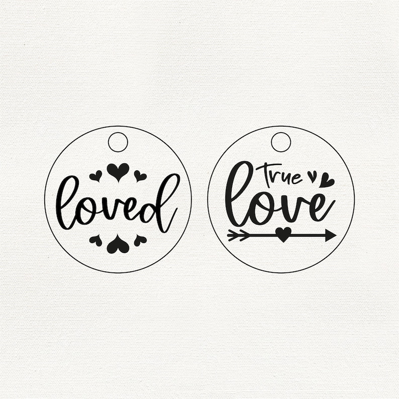 Round Keychain Svg Bundle, Valentines Day Keychain Svg, Love Svg, Love ...