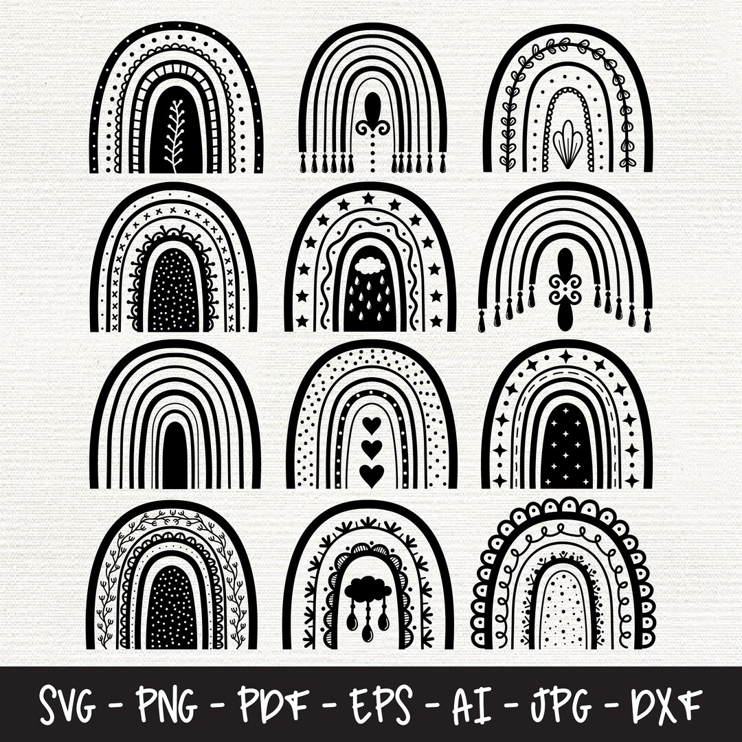 Rainbow SVG Bundle, Rainbow Vector, Rainbow Clipart, Rainbow Stickers ...