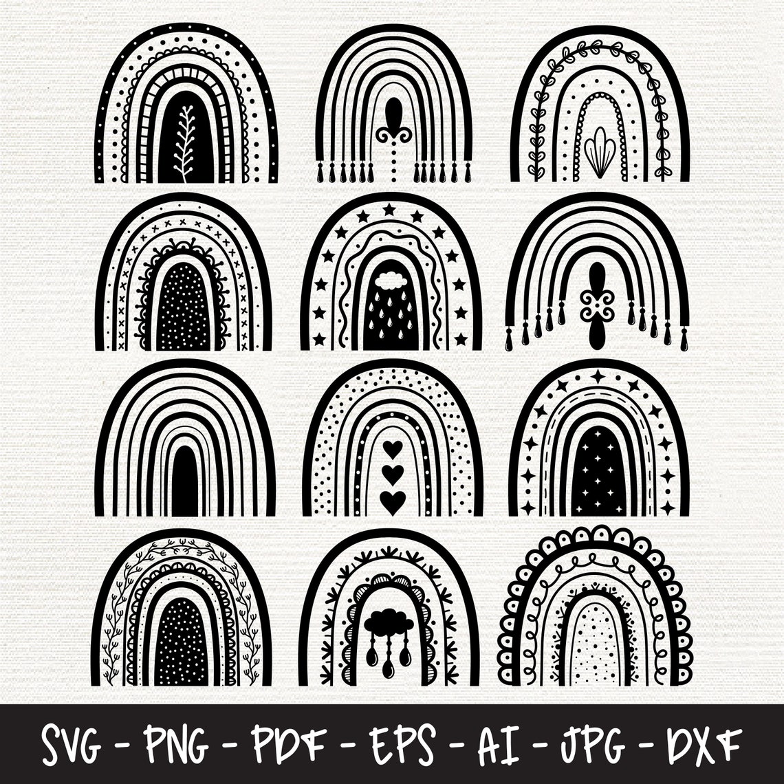 Rainbow SVG Bundle, Rainbow Vector, Rainbow Clipart, Rainbow Stickers ...