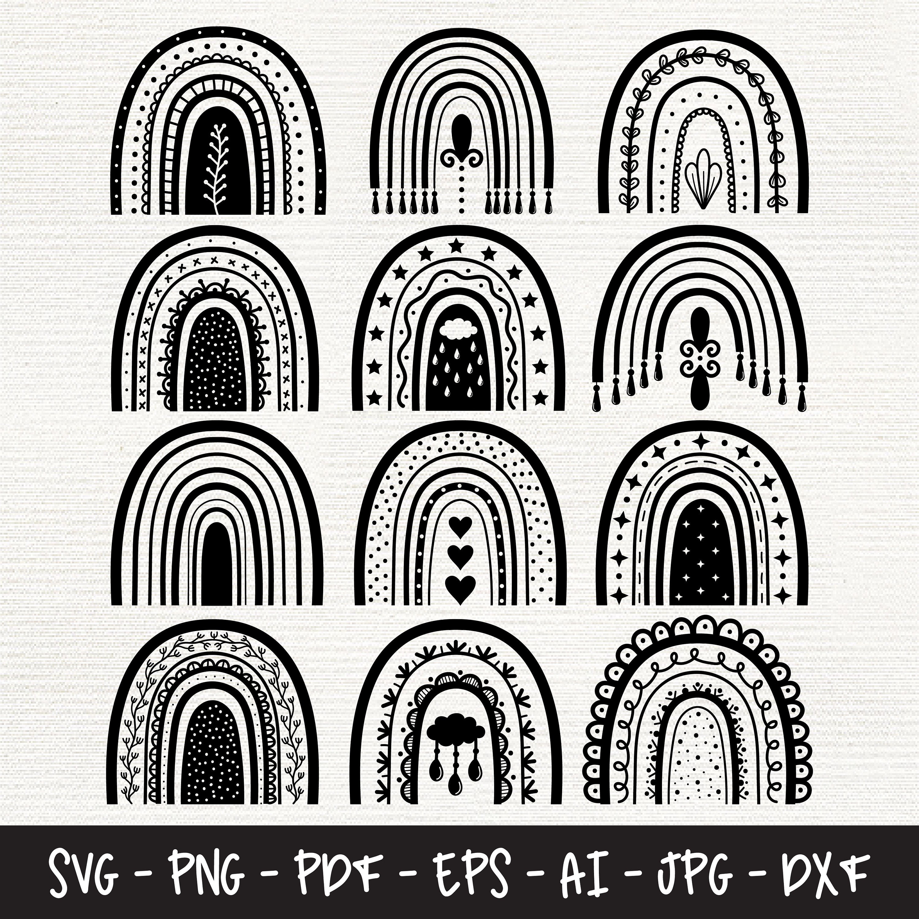 Rainbow SVG Bundle, Rainbow Vector, Rainbow Clipart, Rainbow Stickers ...