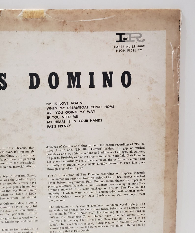Fats Domino – Rock and Rollin' 1956 LP Vinyl Record - Etsy